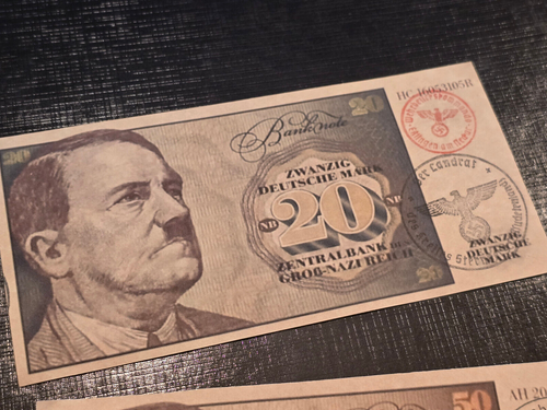 THIRD REICH CURRENCY Adolf Hitler Banknotes Reichsbanknotes x 2 20 + 50 ...