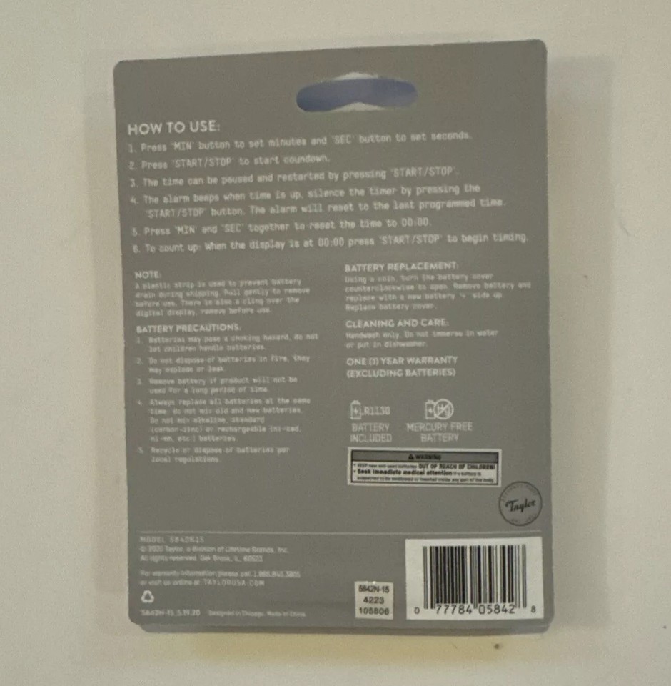 Taylor Mini Digital Timer Magnetic Digital Display Brand NEW | eBay