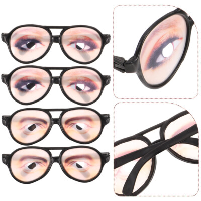 4pcs Funny Eye Glasses Novelty Eyeglasses Party Glasses Photo Props ...