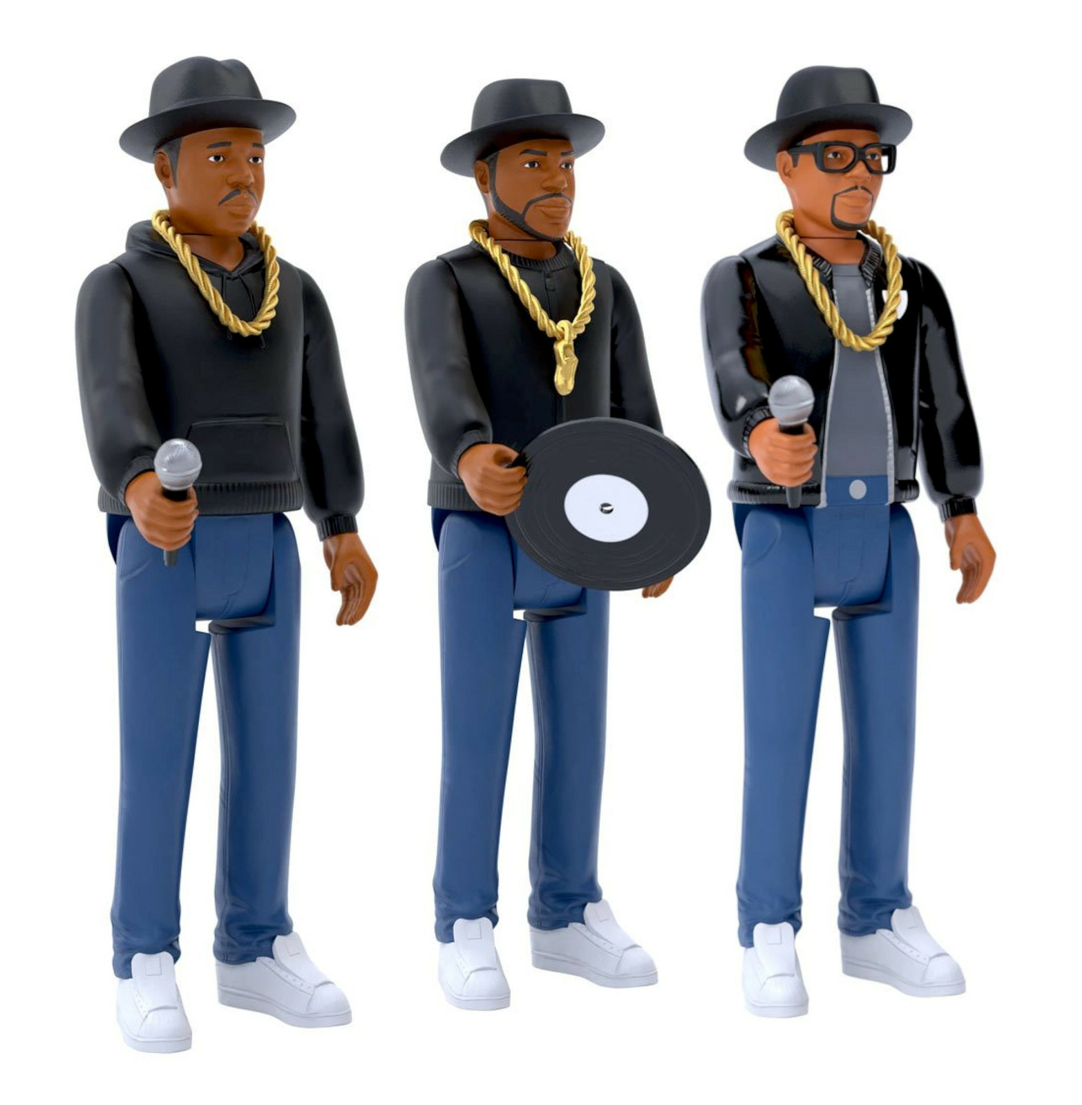 NEW Super7 3-Pack Run-DMC 3 3/4-Inch ReAction Figures RUN, DMC, JAM ...