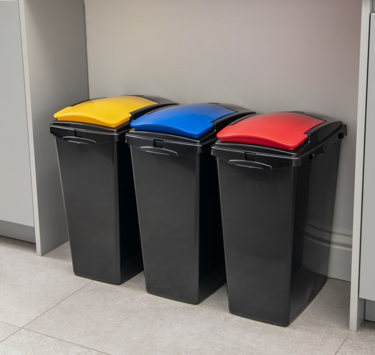 Addis Recycling 40L Set of 3 Waste Utility Plastic Bins 518698ebay ...