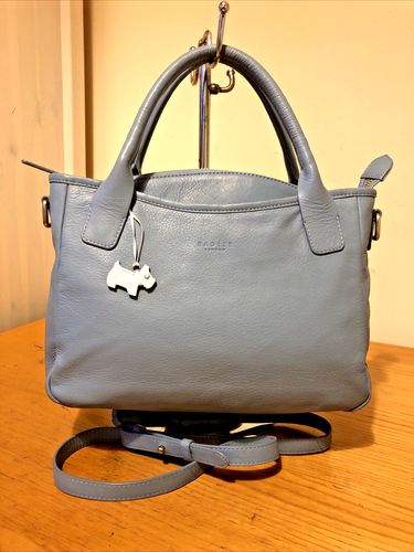 Radley Blue Leather Multi Way Bag & Dog Tag Charm. JANUARY SALE | eBay ...