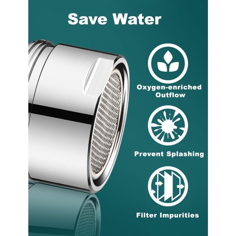 High Flow Bathroom Sink Faucet Aerator 15/16 Inch Male Thread Chrome ...