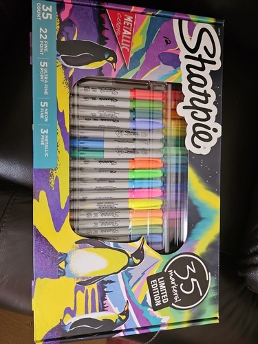 Sharpie 35 Markers Limited Edition Markers Fine Metallic Neon Colored ...