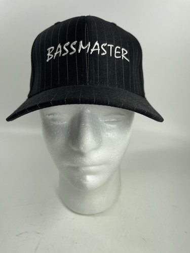Bassmaster Bass Master Fishing Tournament Black Pinstriped Baseball Hat ...