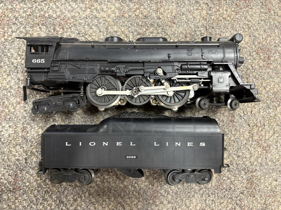 Lionel Postwar O Gauge 665 Steam Locomotive W 2046w Whistle Tender W