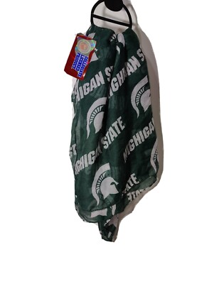 Michigan State University Spartans Sheer Infinity Scarf Green with Logo ...
