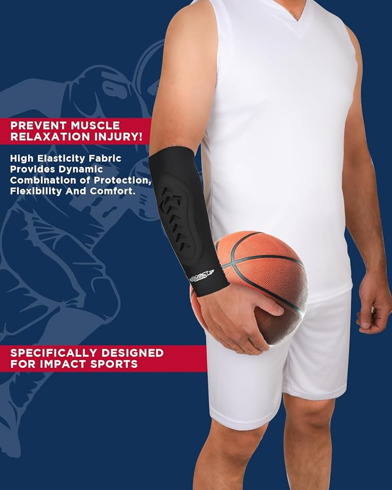 Exxact Sports Padded Forearm Compression Sleeves for Football, Baseball ...