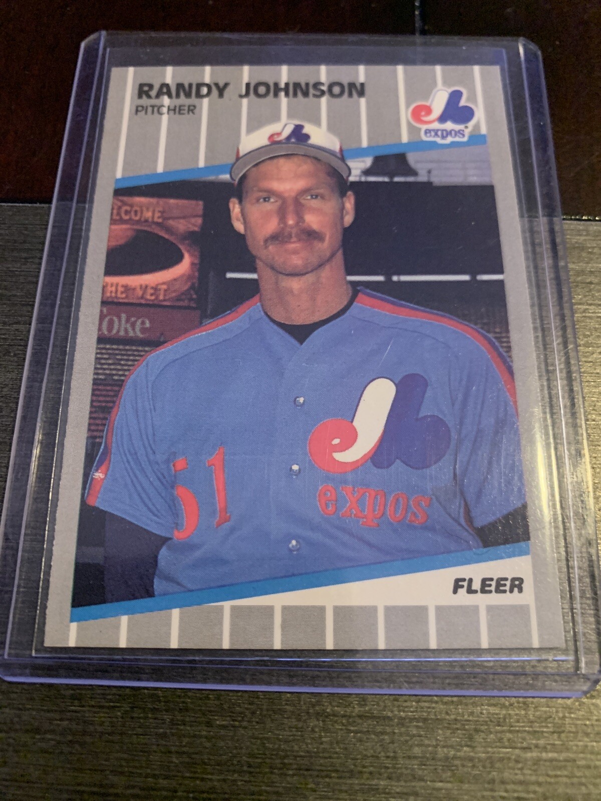 1989 Fleer Baseball #381 Randy Johnson Rookie Card NO AD Rare SP Expos ...