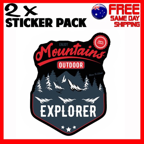 2 x Stickers Born To Climb Mountain Outdoors Car Bumper Funny Novelty ...