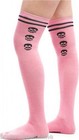 78546 Pink Black Varsity Skull Thigh High Socks Sourpuss Punk Derby ...