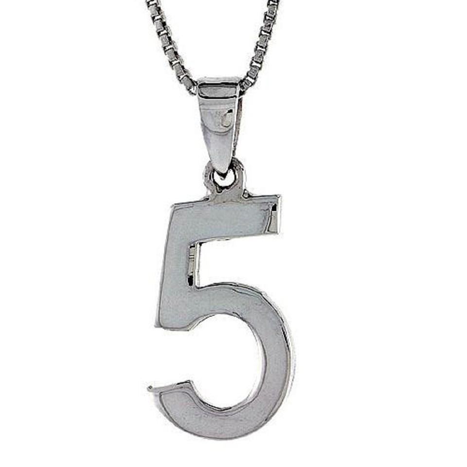 Sterling Silver Any One Number Pendant from 0 to 24 w/ 18" Italian Box ...