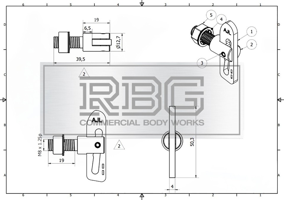 2X Antiluce™ Fastener M8 x 18mm Bolt-On | Drop Lock Horsebox, Trailer ...