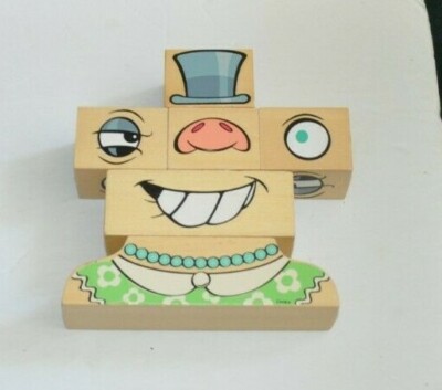 FUNNY FACE wood wooden BLOCKS silly face | eBay