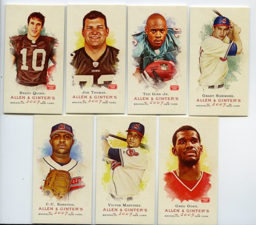 (7) 2007 Mini Allen & Ginters Topps Set. Joe Thomas,Ted Ginn Jr.,& More ...