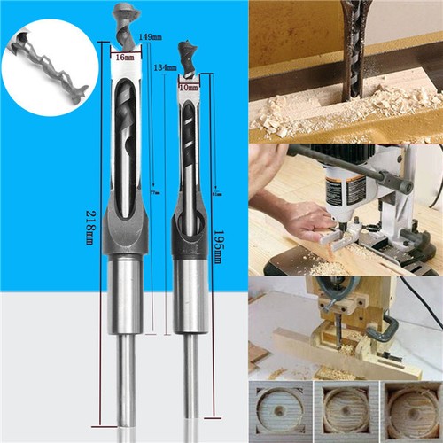 2pcs 10mm/16mm Square Hole Saw Drill Bit Mortising Chisel Auger Drill ...