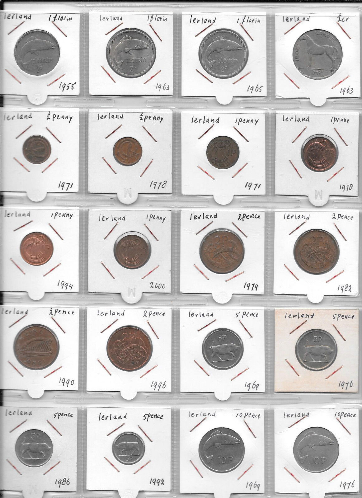 IRELAND LOT OF 48 COINS 1 FARTHING - 1 PUNT 1937-2000 EE1 | eBay