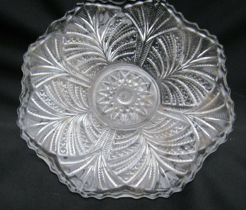 1904 EAPG Pattern Glass Bryce Higbee Palm Leaf Fan Bonair 5" Footed ...