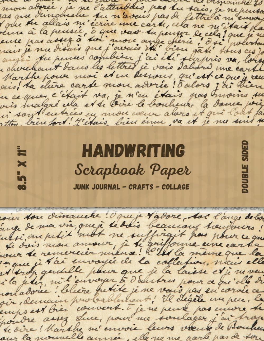 Vintage Handwriting Scrapbook Paper: Junk Journal - Crafts - Collage ...