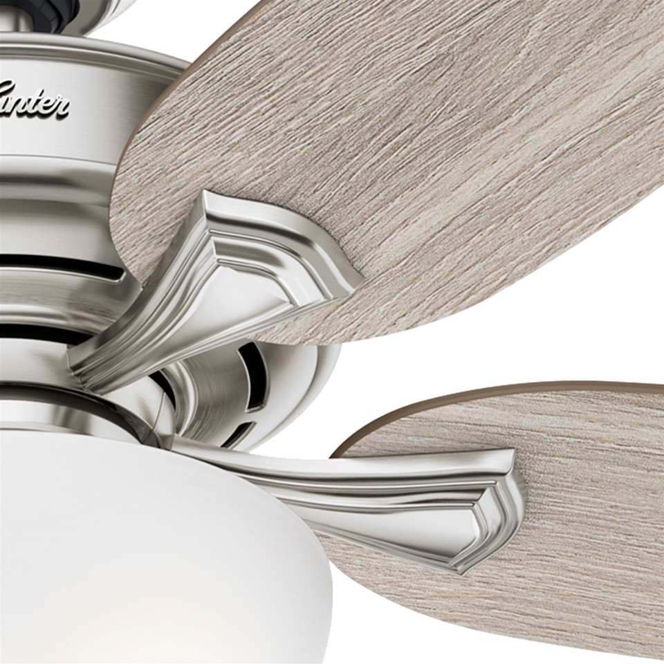 Hunter Fan 54 inch Casual Brushed Nickel Ceiling Fan w Light and Remote ...