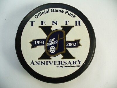 UHL Flint Generals '02 10th Anniversary Official Game Hockey Puck ...