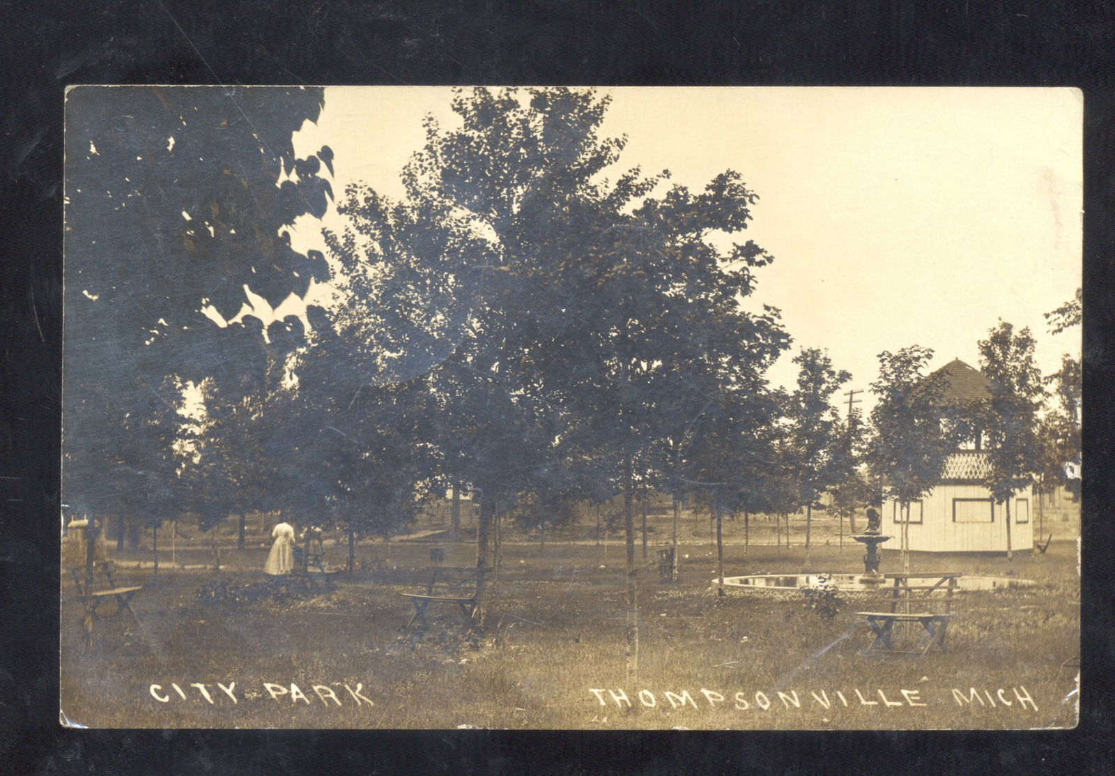 RPPC THOMPSONVILLE MICHIGAN CITY PARK VINTAGE REAL PHOTO POSTCARD LA ...