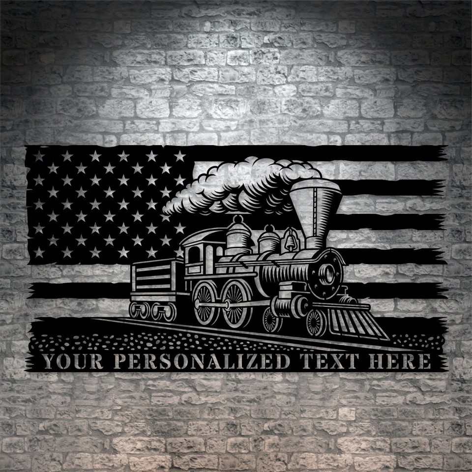 Personalized Railroad Name Metal Sign. US Railroad Worker Metal Wall ...