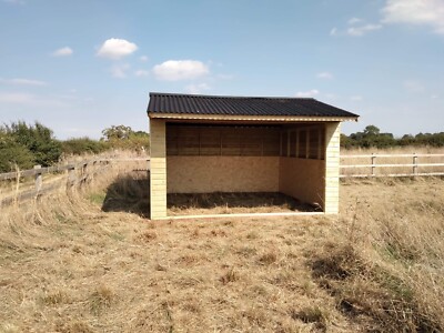 12ft x 14ft Animal Horse Wooden Field Shelter Static / Mobile 25mm T&G ...