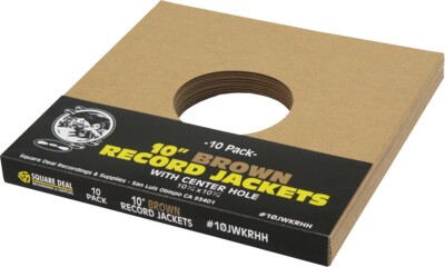 (10) 10” Vinyl Record Jackets Media Storage Kraft Brown With Hole ...