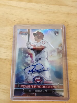 2018 Bowman's Best #PP-RH Rhys Hoskins 1B Power Auto RC #13/75. BREWERS ...