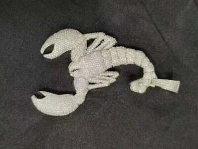 3Ct Round Cut Lab-Created Diamond Men's Scorpion Pendant 14K White Gold ...