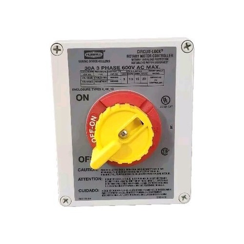 Hubbell HBL13X33D 30A 600V 3 Pole Disconnect Switch Rotary Motor ...
