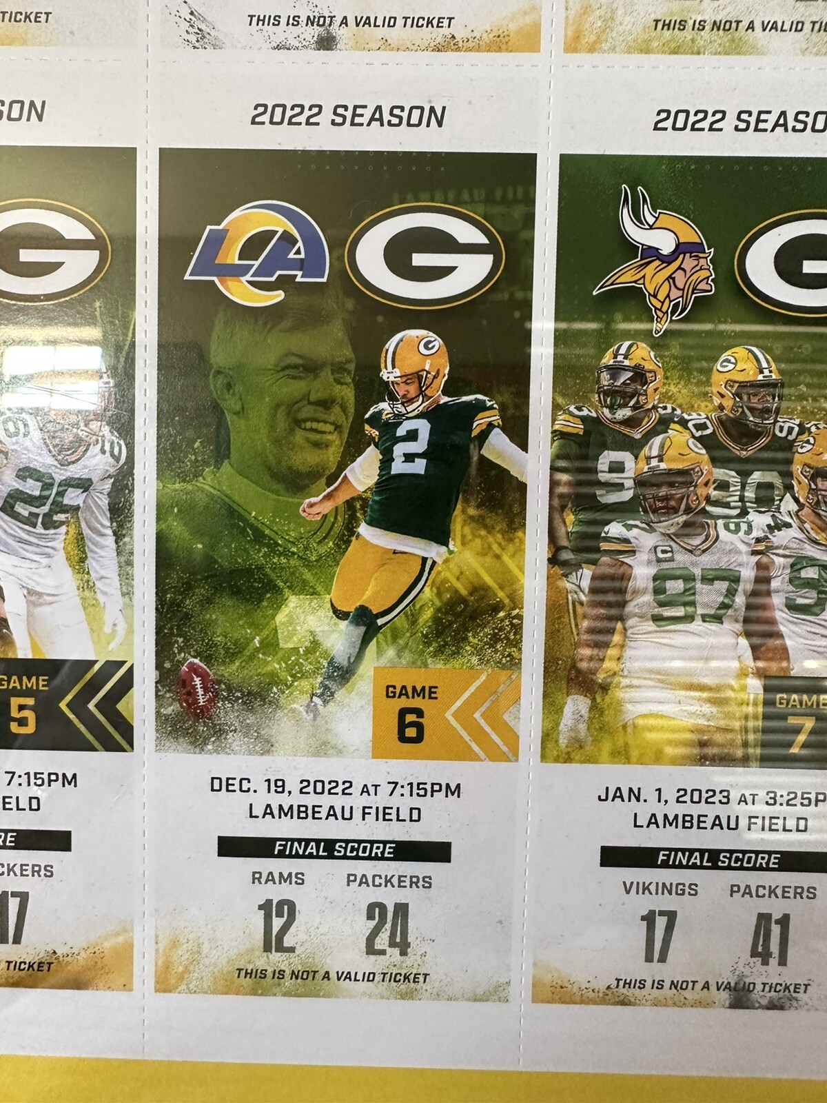 2022 Green Bay Packer FRAMED Season Ticket Commemorative Tickets ...