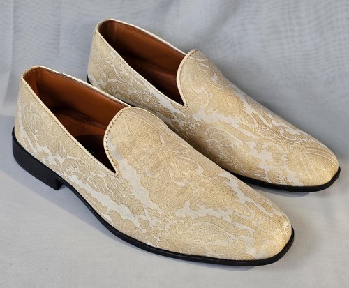 Men’s Wedding Punjabi Indian Pakistani Embroidered Fabric Loafer Shoes ...