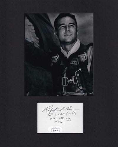 Colonel Ralph Parr F-86 Sabres JET ACE 10 Victories Korea SIGNED CUT ...