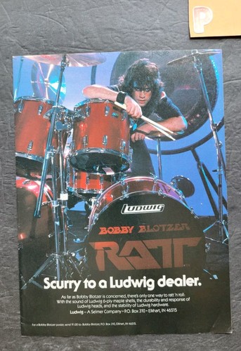 Bobby Blotzer Of Ratt Ludwig Drums Album Promo Print Advertisement ...
