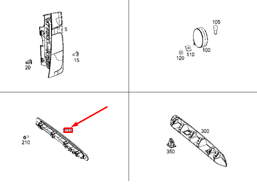 Mercedes-Benz VITO W447 Third Brake Stop Light A4479060044 Genuine for ...