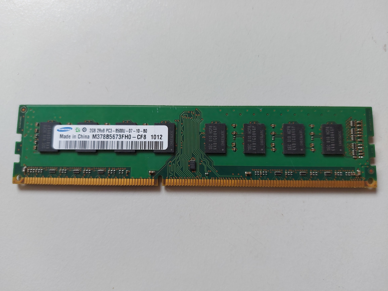 Samsung M378B5673FH0-CF8 (2 GB, PC3-8500 (DDR3-1066), DDR3 SDRAM, 1066 ...
