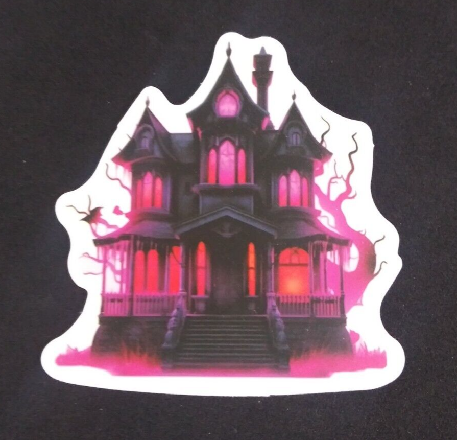 Two Story Spooky Mansion Purple Black Magic Sticker 2.25" | eBay