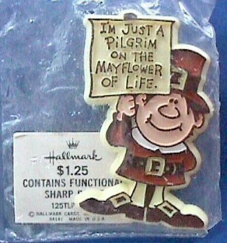 Hallmark PIN Thanksgiving Vintage PILGRIM MAYFLOWER of Life 1980 Brooch ...
