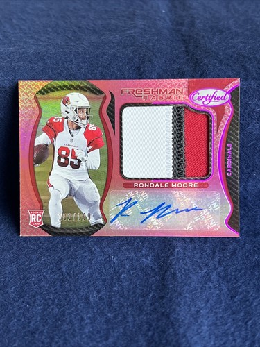 2021 Certified Freshman Fabric 3 Color Rookie Patch Auto RONDALE MOORE ...
