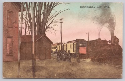 Minnesota Junction Wisconsin, Railroad Depot Train, Vintage Postcard | eBay