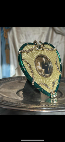 Russian Imperial style frame, faberge guilloche, Heart enamel. | eBay