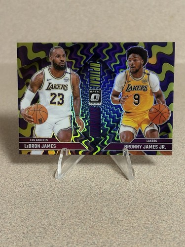 LeBron James Bronny Jr. 2024-25 Donruss Optic Optical Illusions Purple ...