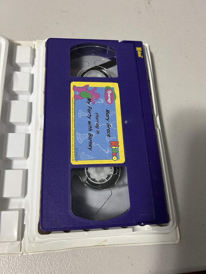My Party with Barney Starring MARY GRACE (VHS, 1998) Kideo *RARE* Video ...