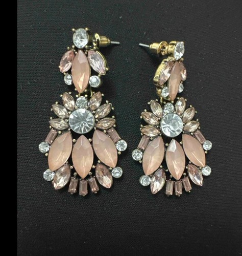 GORGEOUS PINK RUSTY GOLD MARQUISE CRYSTAL CLUSTER STUD STATEMENT ...