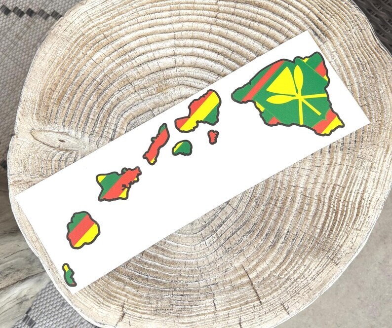 Kanaka Maoli Flag Hawaiian Design Island Map Decal Car Truck Window ...