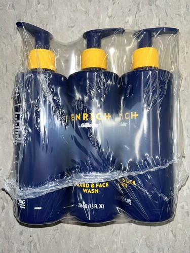 New! 3x Bottle Enrich By Gillette Mens All In One Beard Face Wash 7.3 ...