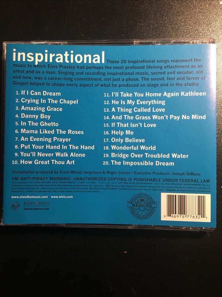 ELVIS PRESLEY Inspirational CD 886978778321| eBay