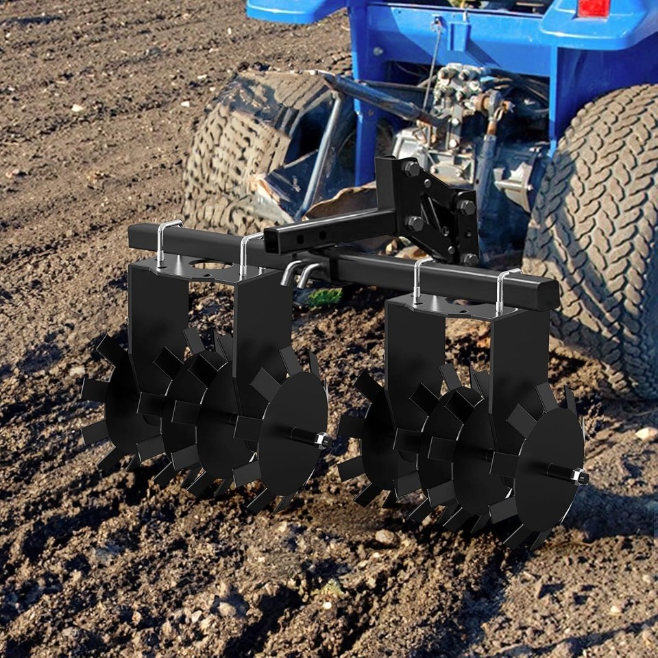 32" Heavy-Duty Disc Plow Harrow, ATV/UTV Tow-Behind Disc Plow Harrow w ...